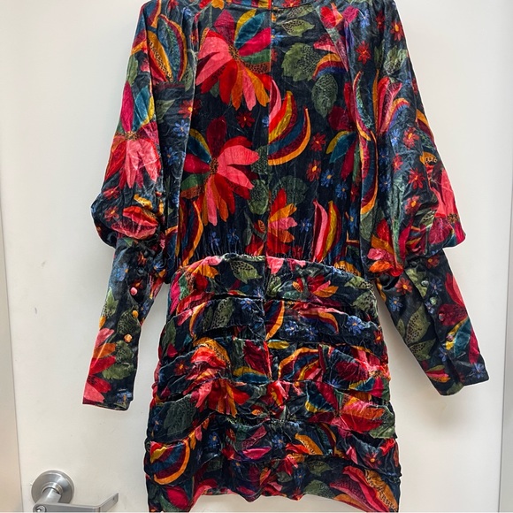 FARM Rio | Dresses | Nwt Farm Rio Black Banana Sky Velvet Mini Dress ...